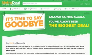 Metrodeal PH is closing - Techglimpse